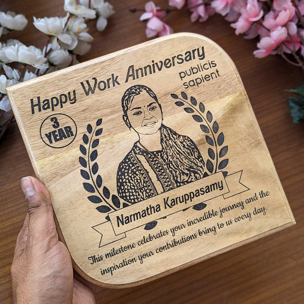 Engraved Work Anniversary Plaque | Employee Recognition Award ...