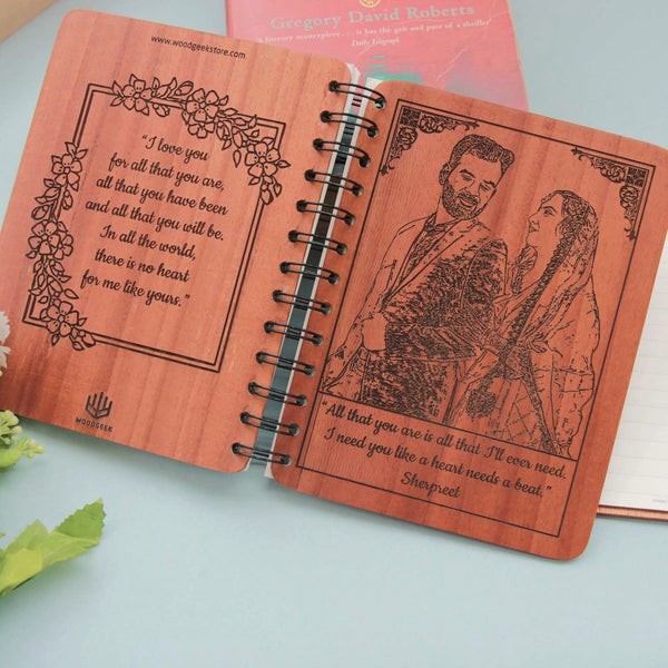 Personalized Wooden Love Diary – A Love Story Etched in Wood ...