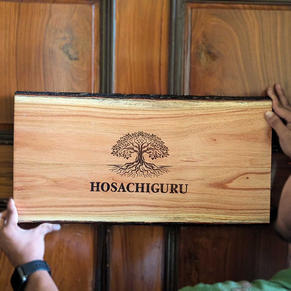 Rustic Rectangular Natural Live Edge Wood Sign For Home | Engraved ...