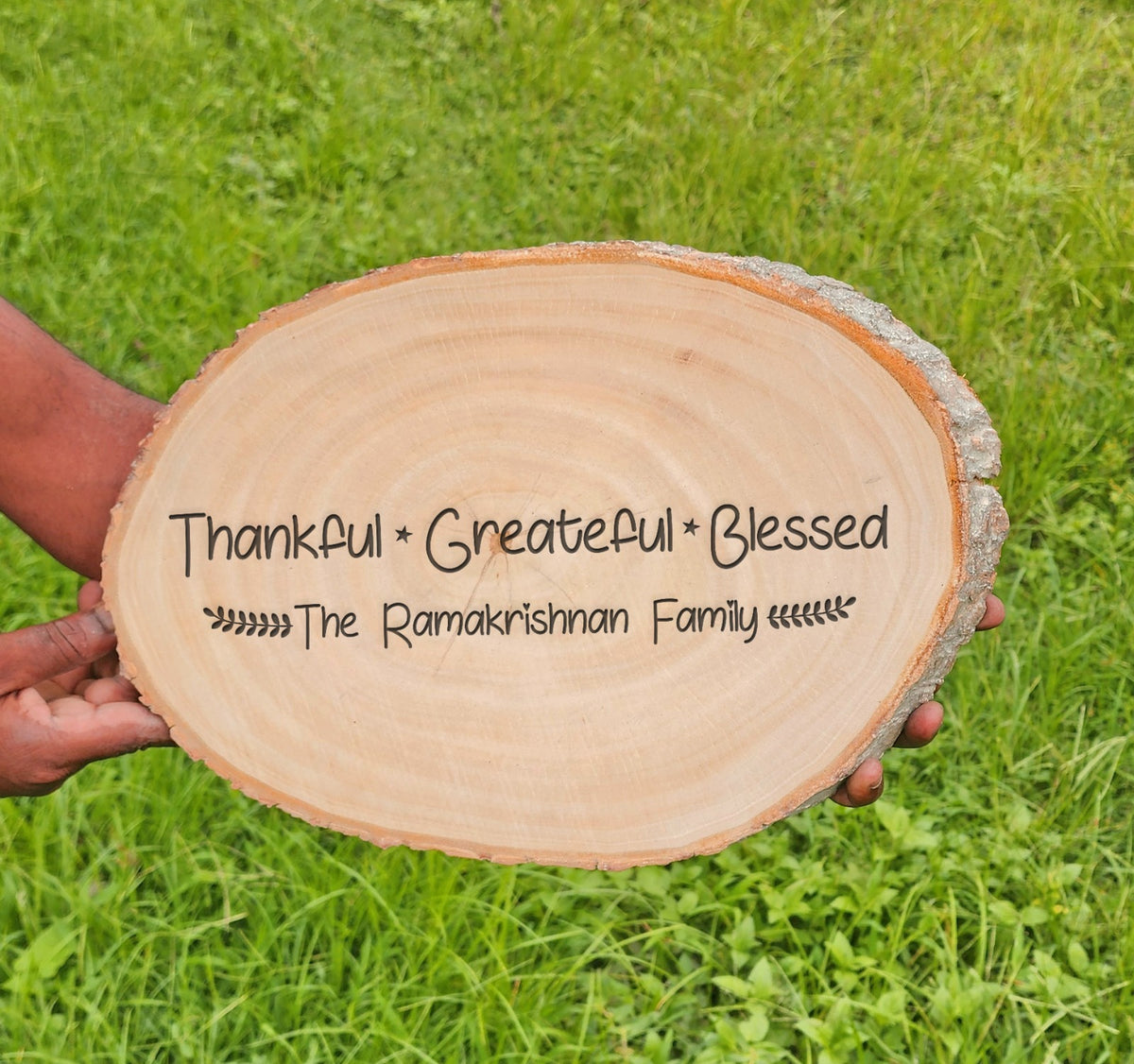 Rustic Natural Wooden Nameplate With Wood Bark | Live Edge Wood Sign ...