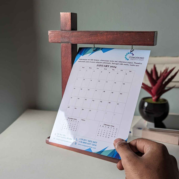 Personalized Wooden Desk Calendar | Ideal Corporate Gift - woodgeekstore