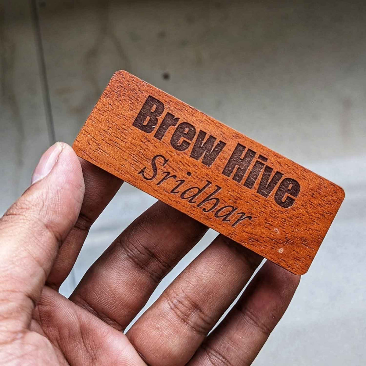 Personalized Wooden Name Tags | Name Badges for Team - woodgeekstore