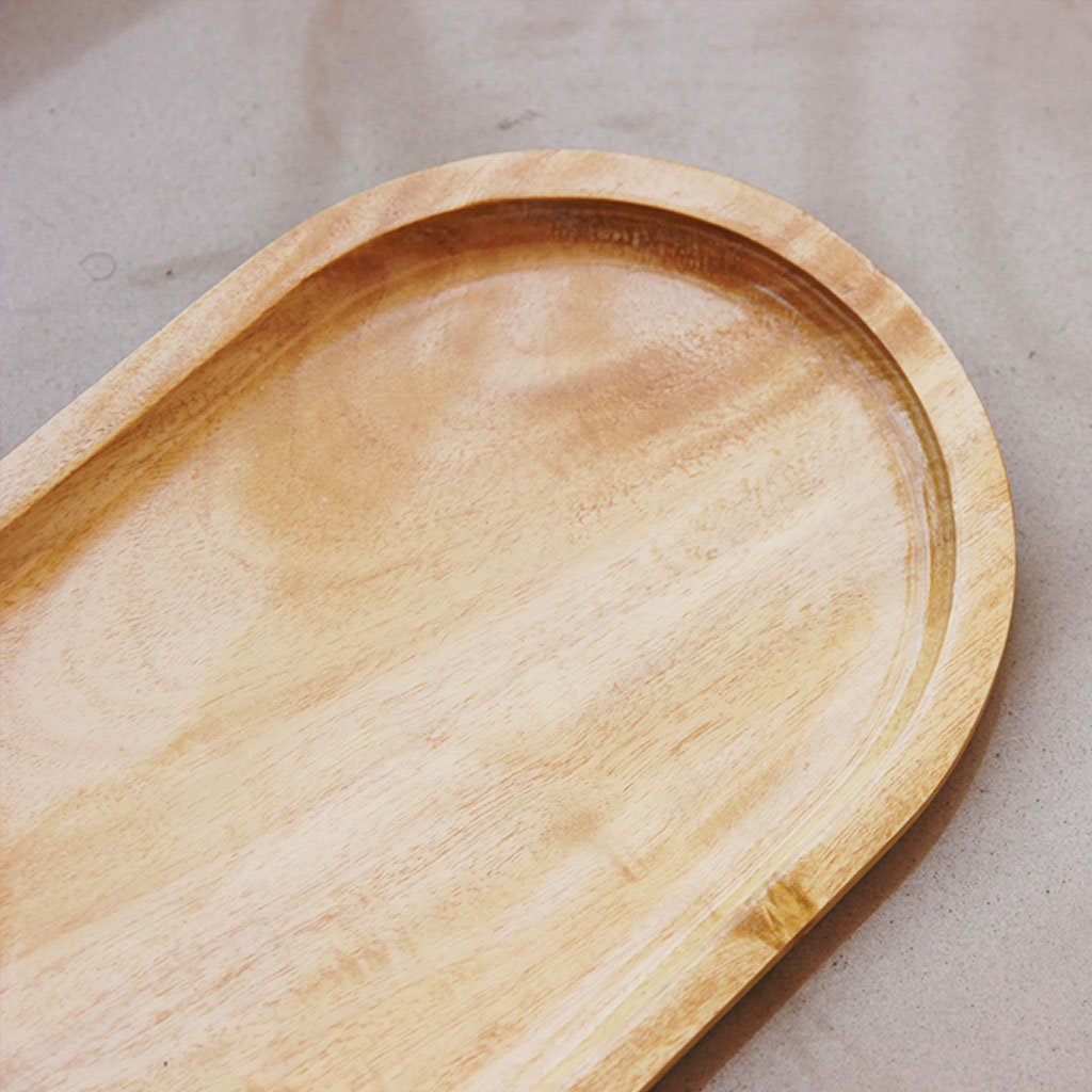 Oval Tray in Birch & Mahogany | Wooden Serving Tray| Decorative Tray ...