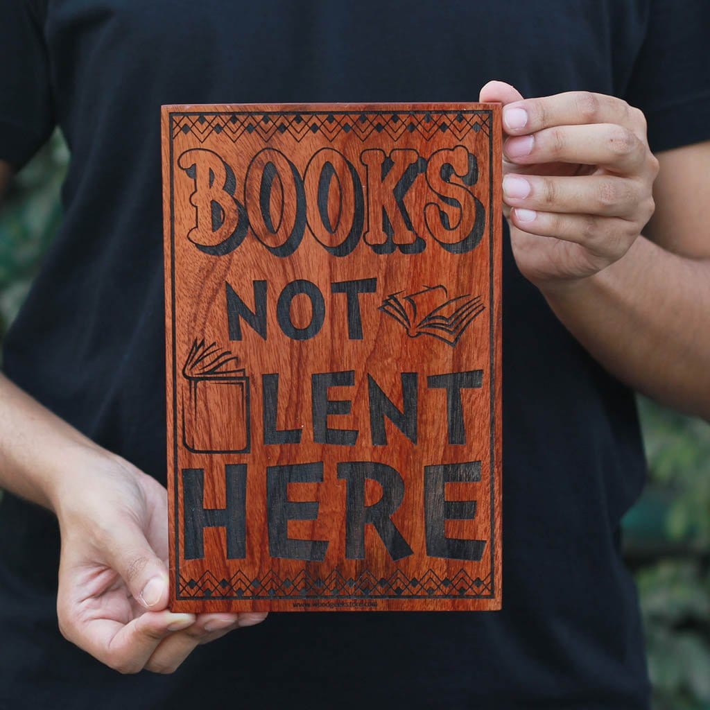 Books Not Lent Here Wood Sign With Quotes for Bibliophiles & Book ...