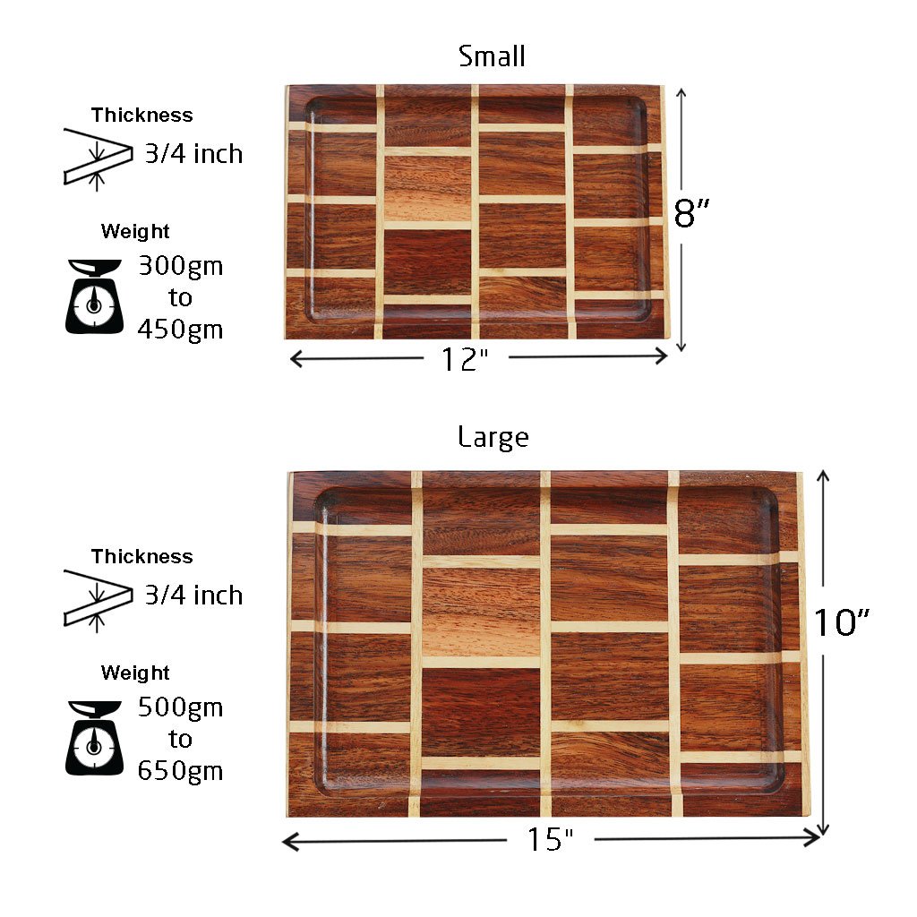 Brick Style Wooden Tray | Wooden Serving Tray| Rectangular Wooden Tray ...