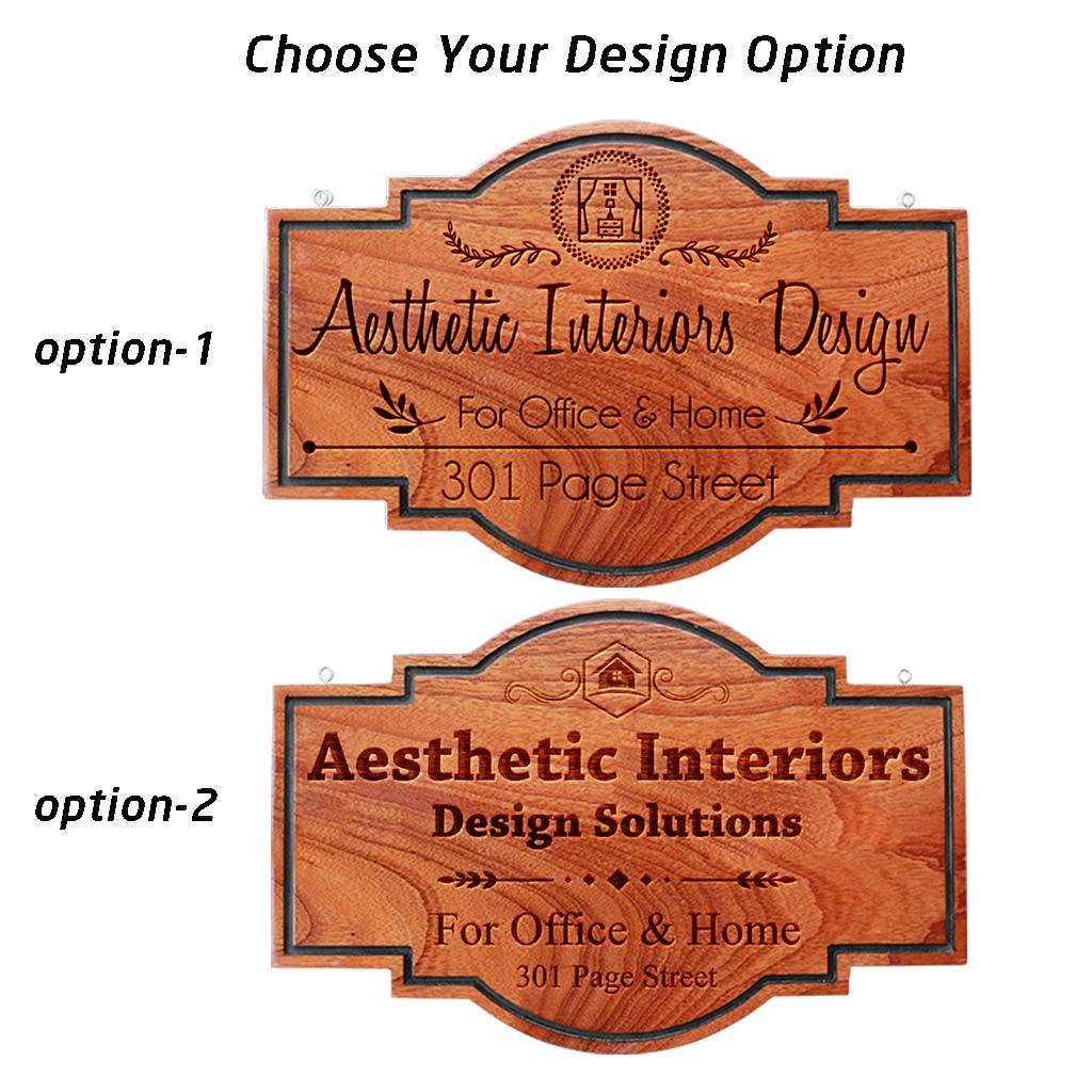 Office Name Plates For Interior Designers| Business Sign| Hanging Wood ...