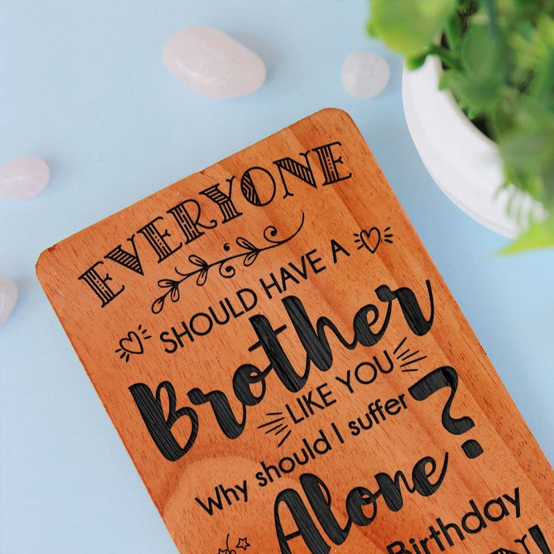 Wood Card For Brother| Birthday Card For Brother| Raksha Bandhan Card ...