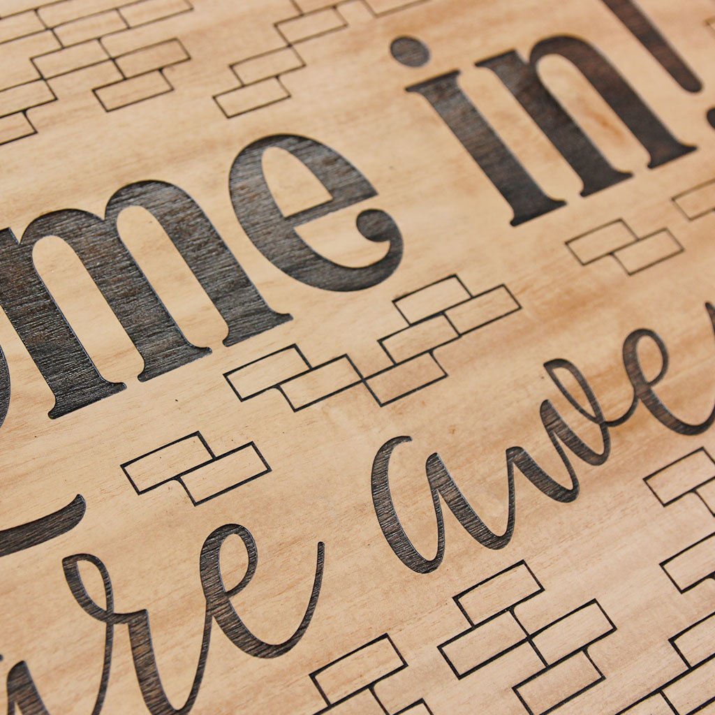 Come In! We're Awesome Welcome Sign | Hanging Wooden Sign | Store Sign ...