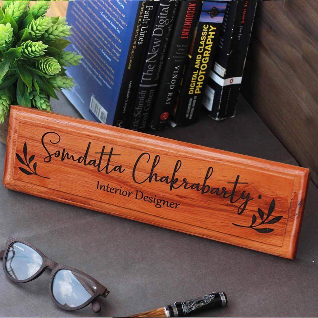 Custom Wooden Name Plates for Interior Decorators | Desk Name Signs ...