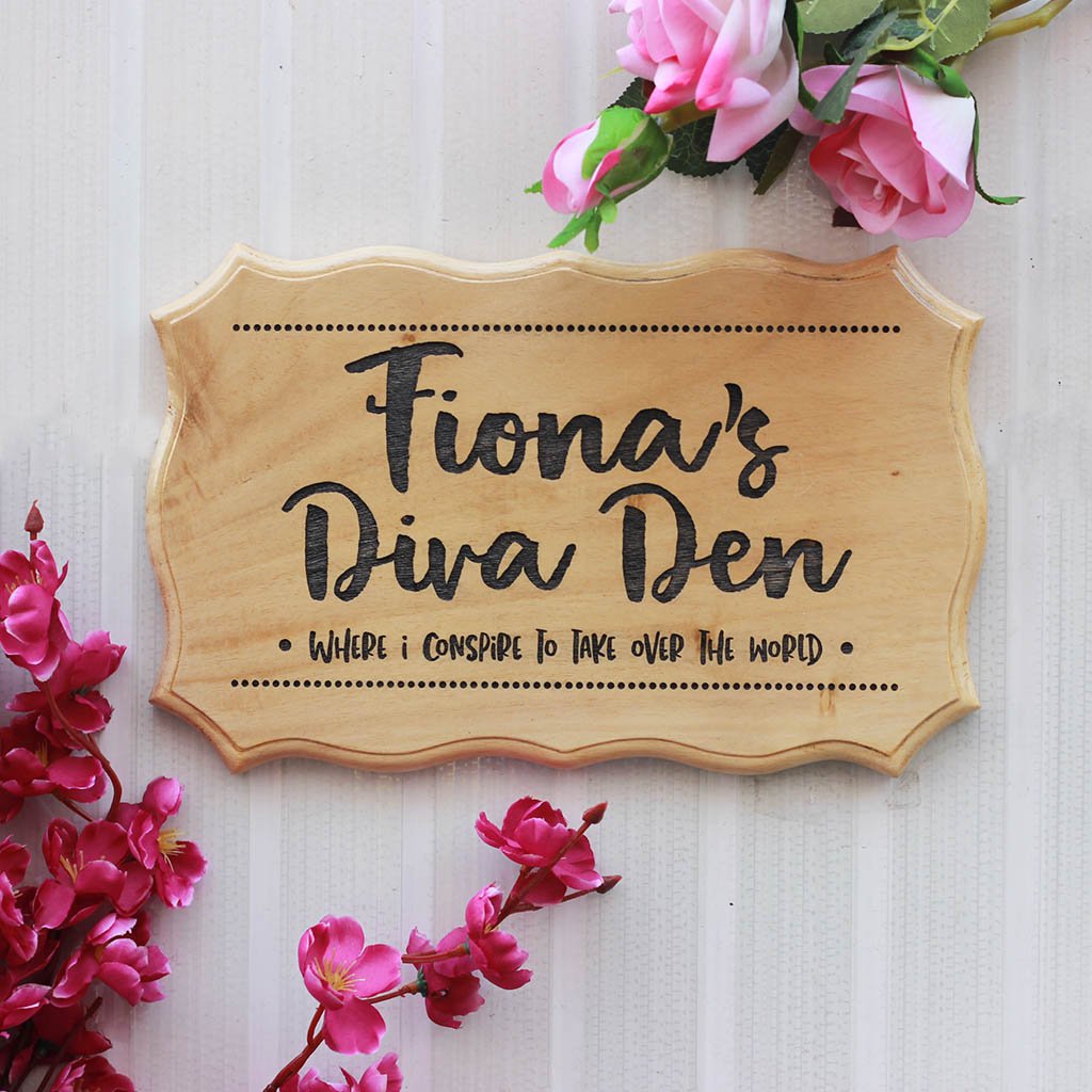 Diva Den Room Name Sign for Girls| Personalized Wood Bedroom Door Signs ...