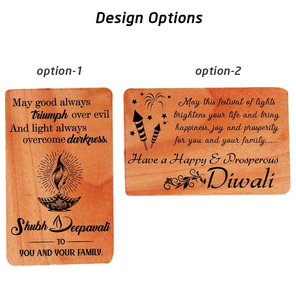 Diwali Greeting Card| Deepavali Wishes| Custom Wooden Cards - woodgeekstore