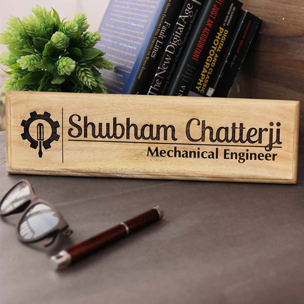 Personalized Wooden Name Plates for Engineers | Gifts For Engineers ...