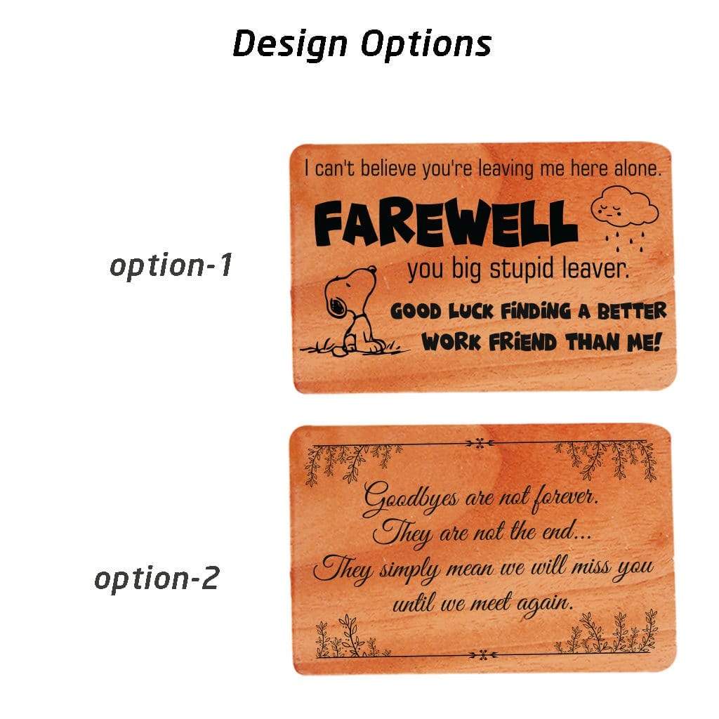 Farewell Card | Farewell Greeting Card | Personalised Wooden Cards ...