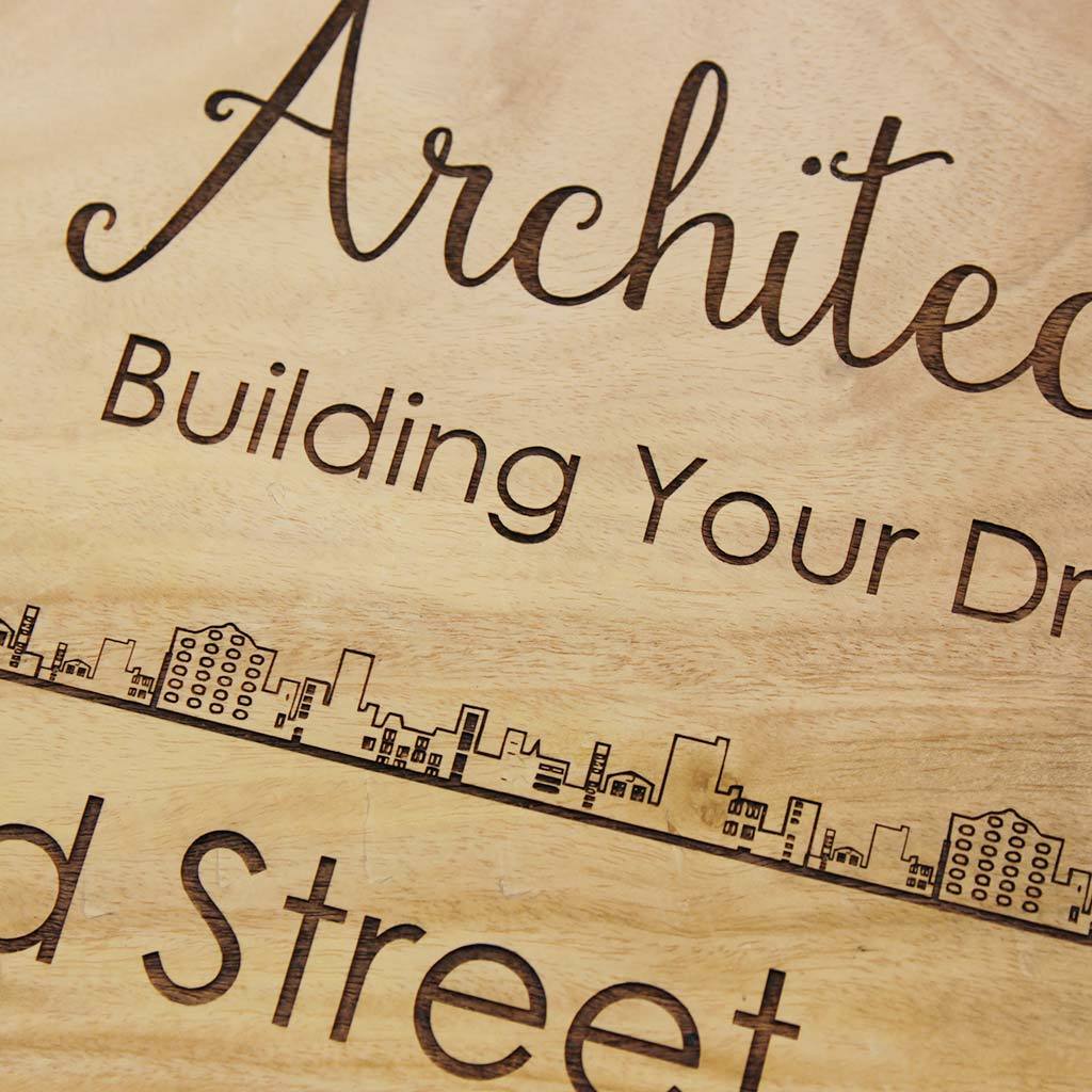Engraved Name Plates For Architects| Hanging Wood Sign| Architect Gift ...