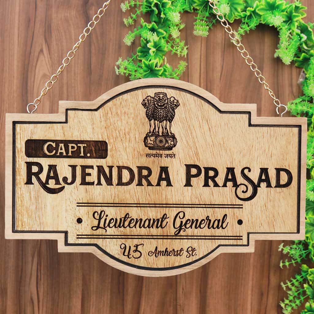 Hanging Wood Signs For Army Officers | Personalized Name Plates ...