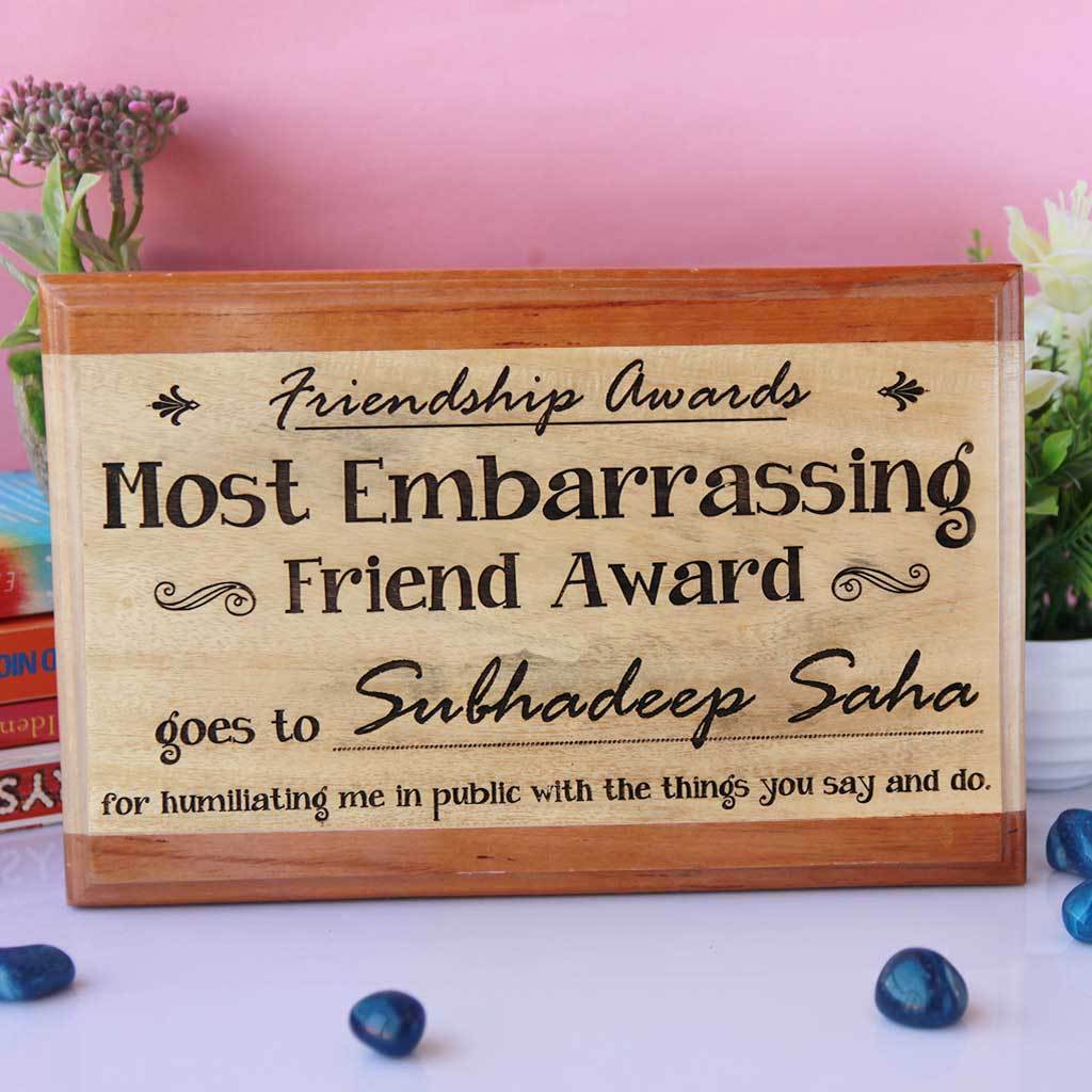 Most Embarrassing Friend Trophy - Friends Awards - Funny Gift Ideas ...