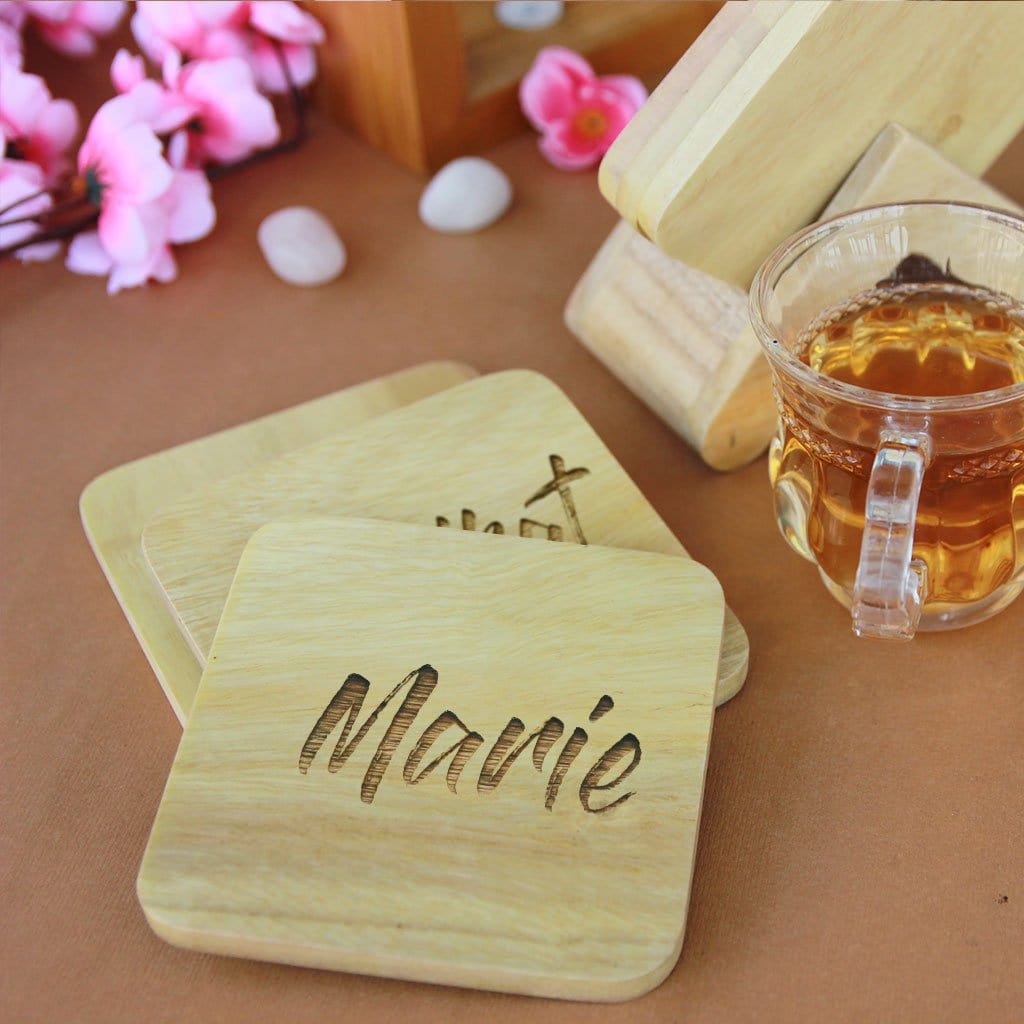 Personalised Name Coasters| Wooden Coasters With Names On| Decor Gifts ...