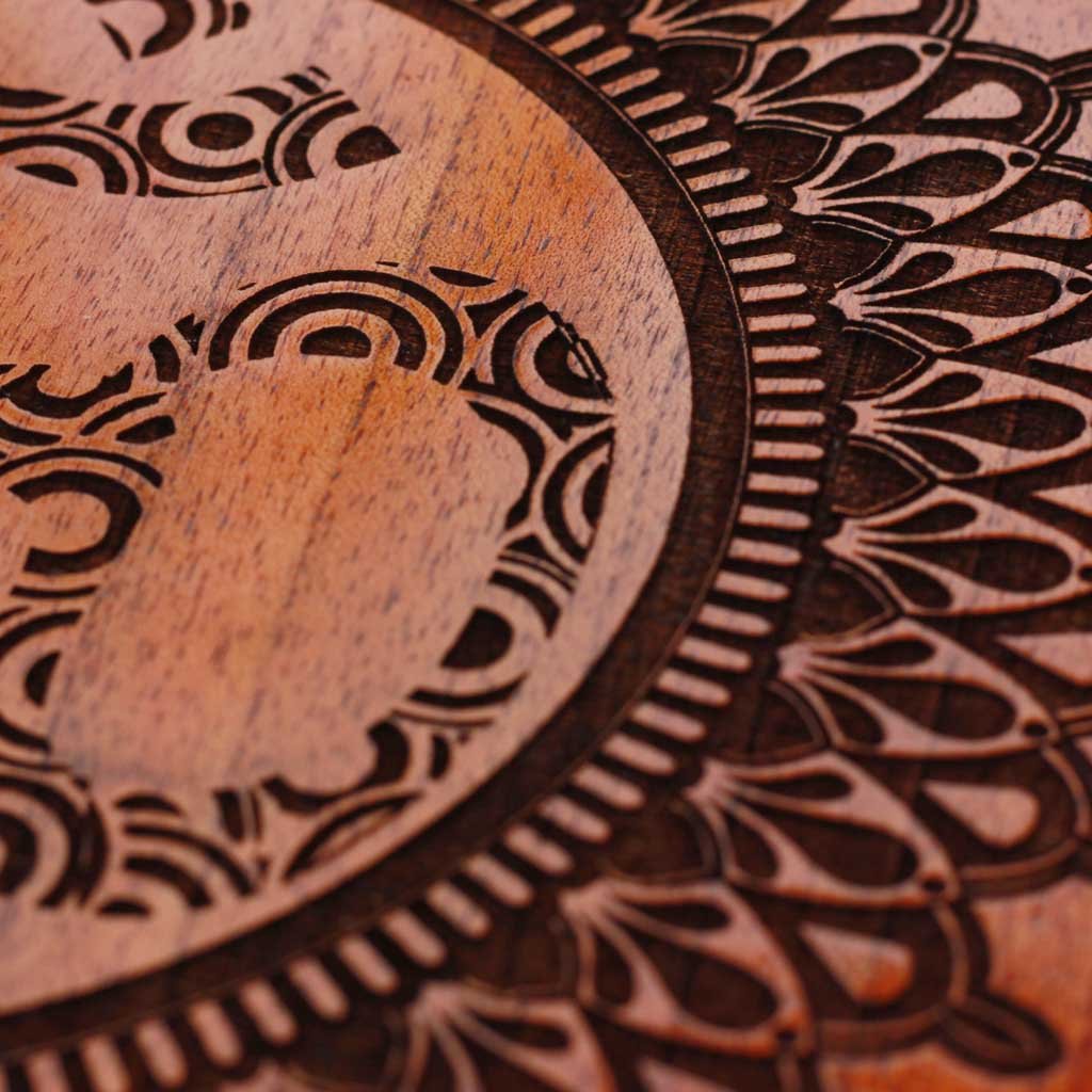 Om Wood Art | Hindu Symbol Wood Wall Art | Carved Wooden Poster ...