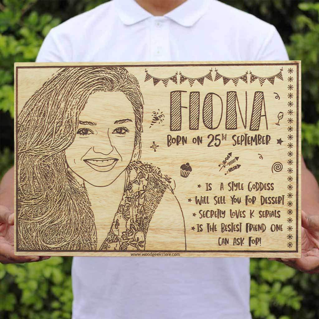 Personalised Wooden Frame For Birthday | Birthday Gifts |Photo on Wood ...
