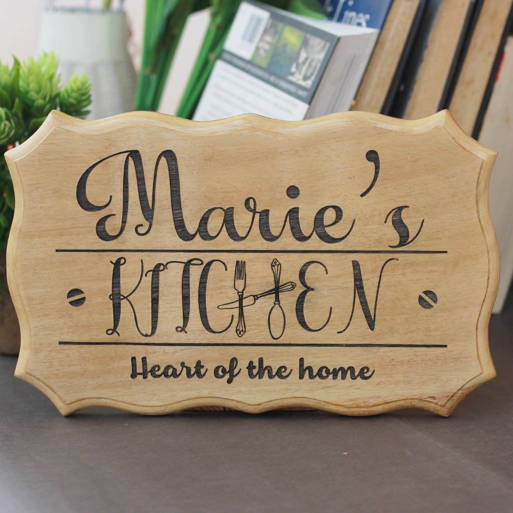 Personalized Kitchen Wood Sign| Custom Name Sign for Home| Kitchen ...