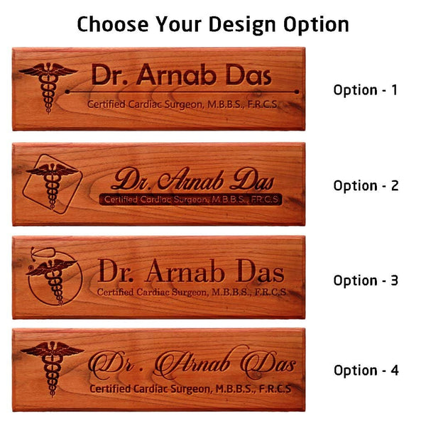 Personalized Wooden Nameplate for Doctors | Wood Desk & Door Name Signs ...