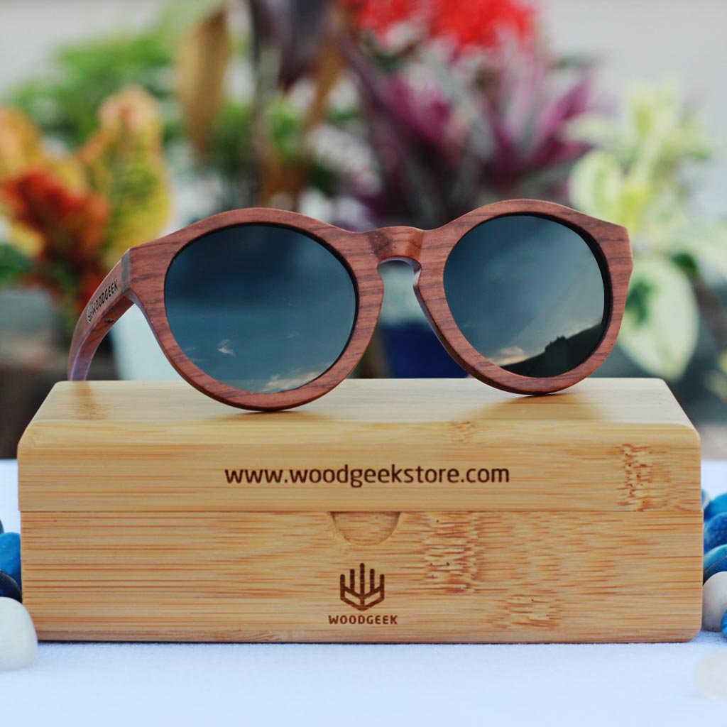 Wooden round sunglasses - Hipster rosewood sunglasses -custom engraved ...