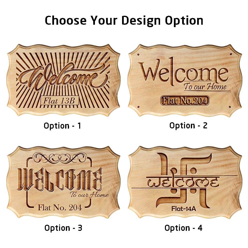 Personalized Wooden Welcome Signs for Home | Engraved House Nameplates ...