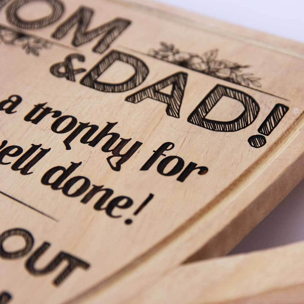 Wooden Trophy & Award for Mom & Dad - Gifts for Parents - Funny Awards ...