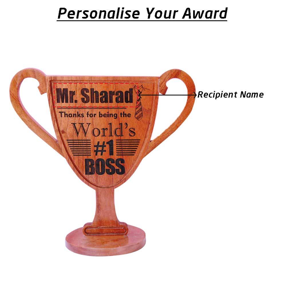 World's Best Boss Award Trophy- Wooden Trophy- Thank You Gift for Boss ...