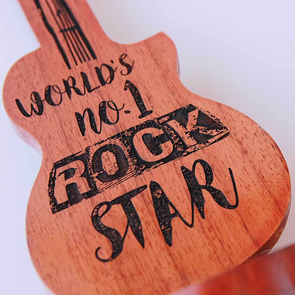 No. 1 Rockstar Guitar Award - Wooden Trophy - Gifts For Music Lovers ...