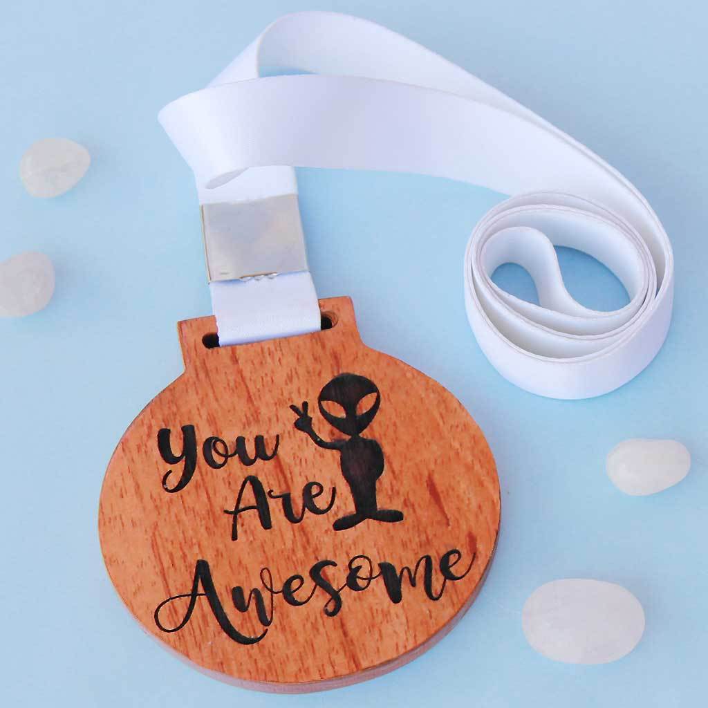 You Are Awesome Wooden Medal - Funny Medals & Awards - Office Gifts ...