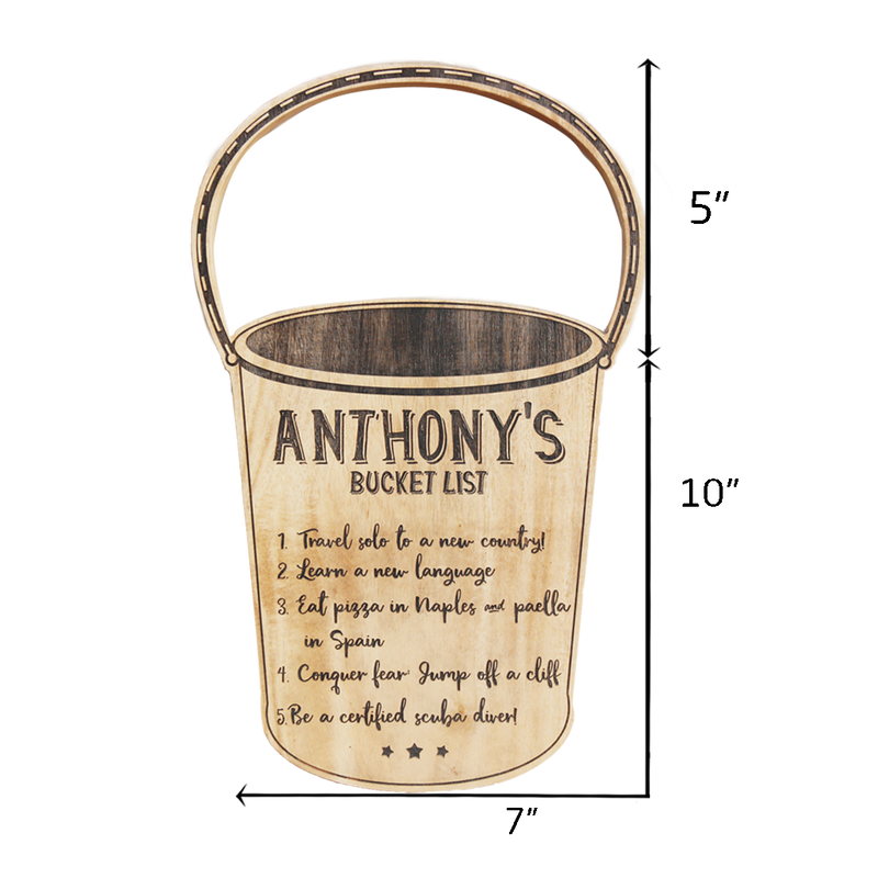 Bucket List Bucket | Ultimate Bucket List Sign | Wood Carved Sign ...