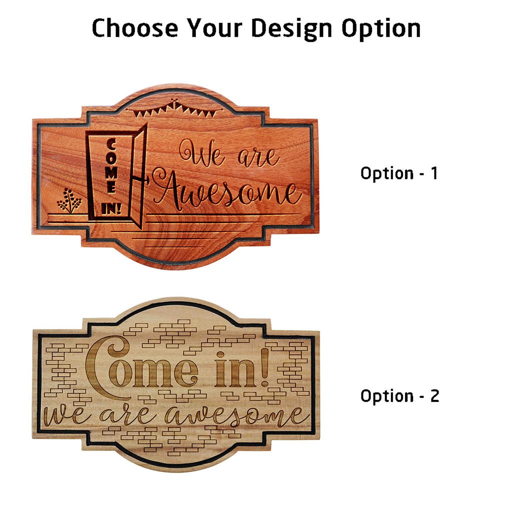 Come In! We're Awesome Welcome Sign | Hanging Wooden Sign | Store Sign ...