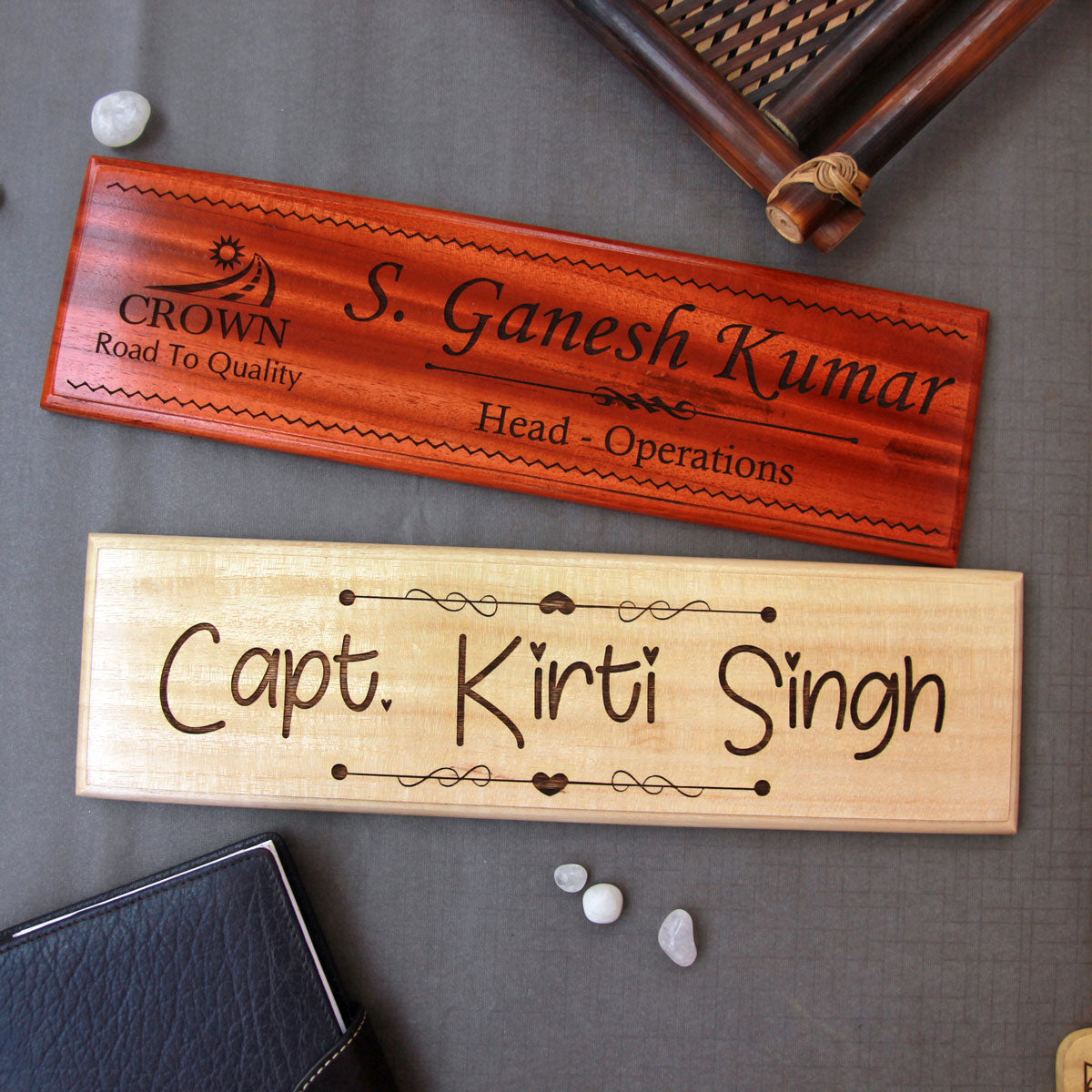 Personalized Wooden Nameplates For Desk | Home Nameplate - woodgeekstore