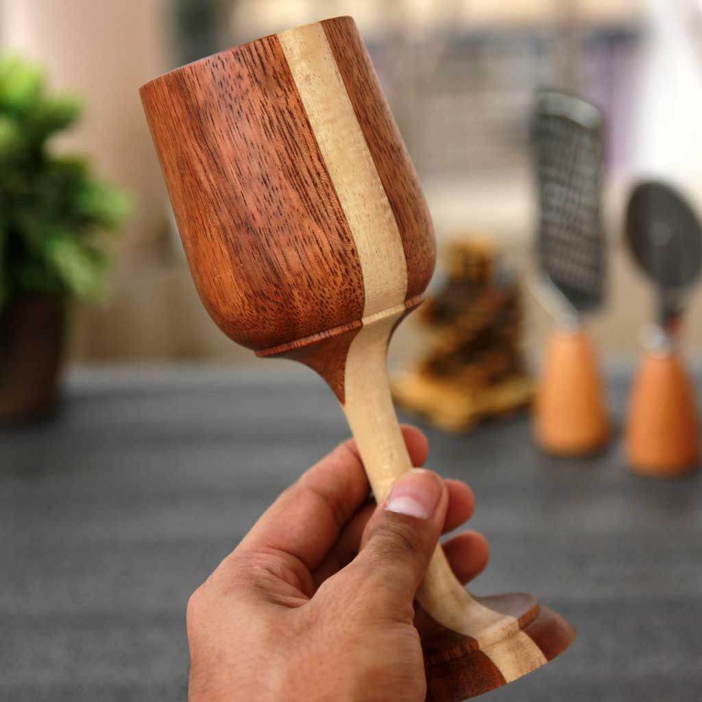 Personalized Wood Wine Goblets Engraved With Name | Anniversary Gift ...