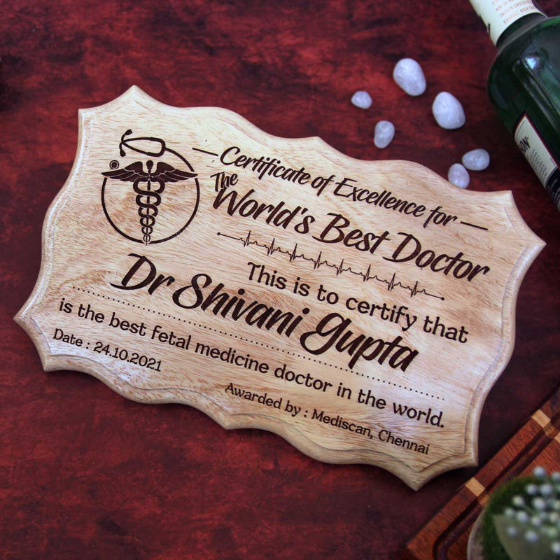 Certificate of Excellence for World's Best Doctor | Custom Awards ...